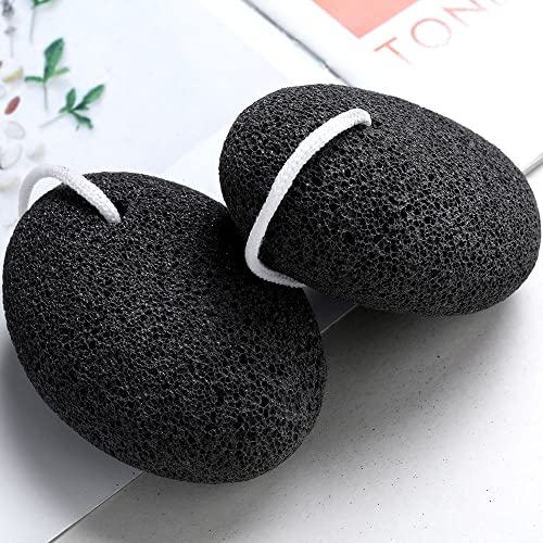 2PCS Natural Foot Pumice Stone for Feet, Borogo Lava Pedicure Tools Hard Skin Callus Remover for Feet and Hands - Remove Dead Skin, Heels, Elbows