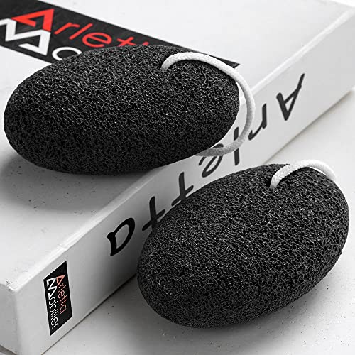 2PCS Natural Foot Pumice Stone for Feet, Borogo Lava Pedicure Tools Hard Skin Callus Remover for Feet and Hands - Remove Dead Skin, Heels, Elbows