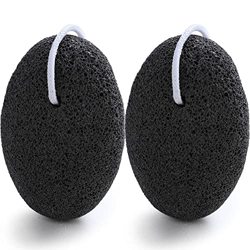 2PCS Natural Foot Pumice Stone for Feet, Borogo Lava Pedicure Tools Hard Skin Callus Remover for Feet and Hands - Remove Dead Skin, Heels, Elbows