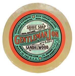 gentleman jon sandalwood shave soap; glycerine 2.25oz