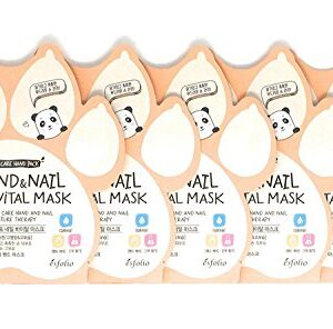 Essential Hand & Nail Vital Mask 5 Pairs,Self Care Hand & Nail Moisture Therapy (1 Pack)