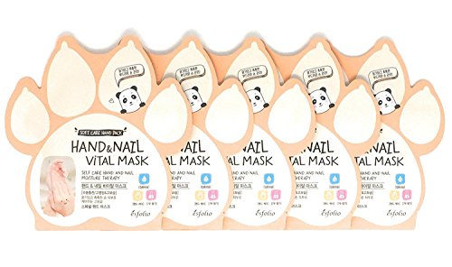 Essential Hand & Nail Vital Mask 5 Pairs,Self Care Hand & Nail Moisture Therapy (1 Pack)