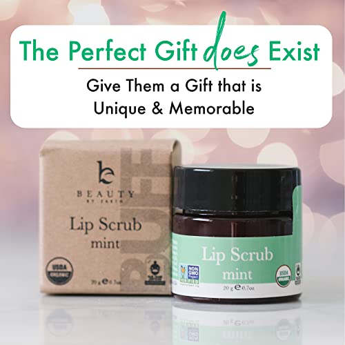 Organic Lip Scrub Mint - Lip Scrubs Exfoliator & Moisturizer, Lip Exfoliator Scrub, Sugar Lip Scrubs, Lip Sugar Scrub, Lip Care Products for Chapped Lips, Lip Scrubber, Lip Moisturizer for Dry Lips