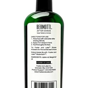 Foster and Lake - BERMOTTI After Shave, 2 Pack - 4 oz- No Burn & All Natural Soothing Skin Moisturizer