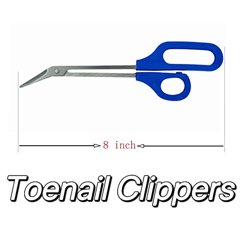 Nail Clippers, Long Handled Toenail Scissors Clippers for Seniors Thick Toenails Ingrown Toenail Clippers,8 Inch Toe Nail Clippers Adult Thick Nails Long Handle - Finger Scissor 2pc