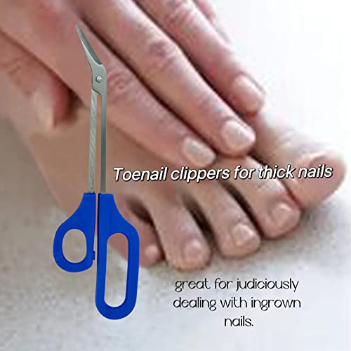 Nail Clippers, Long Handled Toenail Scissors Clippers for Seniors Thick Toenails Ingrown Toenail Clippers,8 Inch Toe Nail Clippers Adult Thick Nails Long Handle - Finger Scissor 2pc