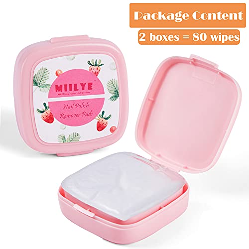 80PCS Nail Polish Remover Pads in Box, Easy to Carry | Instant Removal | Lint Free Nail Polish Wipes for Natural Air-dried Water/Oil Based Nail Polish Soak Off