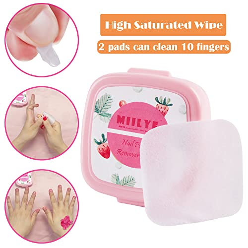 80PCS Nail Polish Remover Pads in Box, Easy to Carry | Instant Removal | Lint Free Nail Polish Wipes for Natural Air-dried Water/Oil Based Nail Polish Soak Off