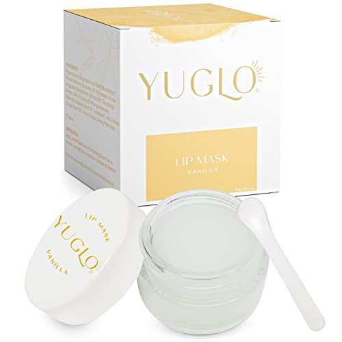 YUGLO Moisture & Collagen Booster Lip Sleeping Mask | Treatment to Restore, Hydrate & Plump Dry, Chapped Lips - Vanilla