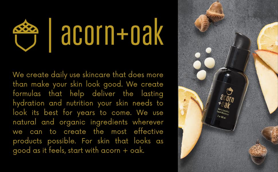 acorn + oak Face Moisturizer Balm - Facial Serum Moisturizing Cream with Organic Natural Ingredients - Great for Soothing and Nourishing Skin with Shea Butter, Aloe Vera, and Lavender