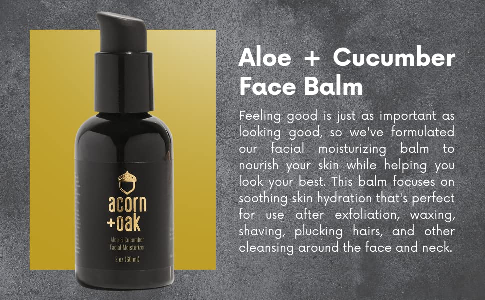 acorn + oak Face Moisturizer Balm - Facial Serum Moisturizing Cream with Organic Natural Ingredients - Great for Soothing and Nourishing Skin with Shea Butter, Aloe Vera, and Lavender