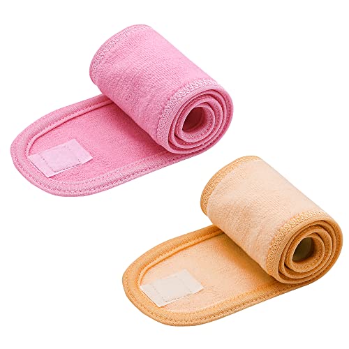 Spa Facial Headband 2Pcs Makeup Headbands Hair Wrap with Adjustable Tape Headband for Beauty Sports Yoga Headbands Washing Face Mask Face Wash Headbands Wrap Long Hairs Headbands