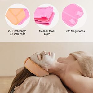 Spa Facial Headband 2Pcs Makeup Headbands Hair Wrap with Adjustable Tape Headband for Beauty Sports Yoga Headbands Washing Face Mask Face Wash Headbands Wrap Long Hairs Headbands