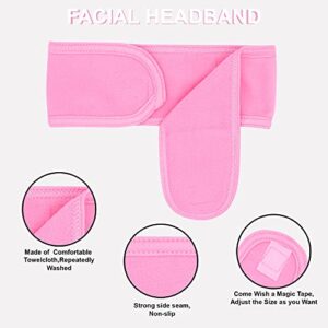 Spa Facial Headband 2Pcs Makeup Headbands Hair Wrap with Adjustable Tape Headband for Beauty Sports Yoga Headbands Washing Face Mask Face Wash Headbands Wrap Long Hairs Headbands