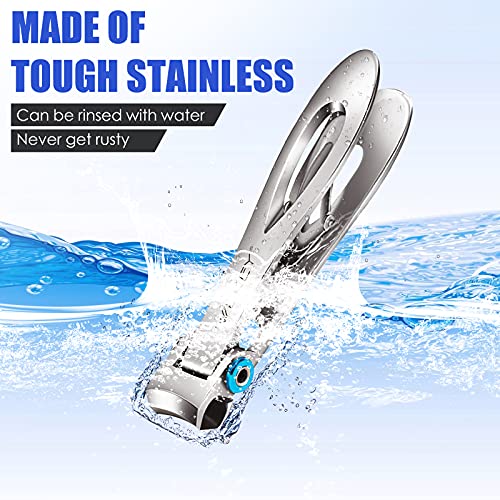 Toe Nail Clippers Adult - Nail Clippers for Thick Nails with Oversized Wide Jaw Opening 15mm,Heavy Duty Toe Nail Clippers, Men and Seniors - by WEKEY