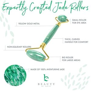 Jade Roller for Face - Skin Care Tools Used With Beauty Products, Jade Face Roller for Face, Small Eye Roller for Puffy Eyes, Face Massager for Women Face Care, Facial Roller Self Care Gifts for Women