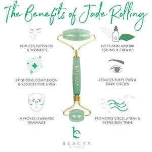 Jade Roller for Face - Skin Care Tools Used With Beauty Products, Jade Face Roller for Face, Small Eye Roller for Puffy Eyes, Face Massager for Women Face Care, Facial Roller Self Care Gifts for Women