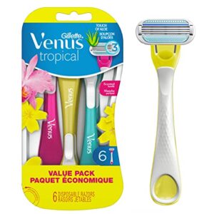 gillette venus tropical value pack 6 disposable razors 3 blades