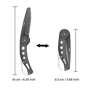 JinZeFa Stainless Steel Folding Beard Comb, Portable Multifunction Anti Static Comb for Men Mustache Styling