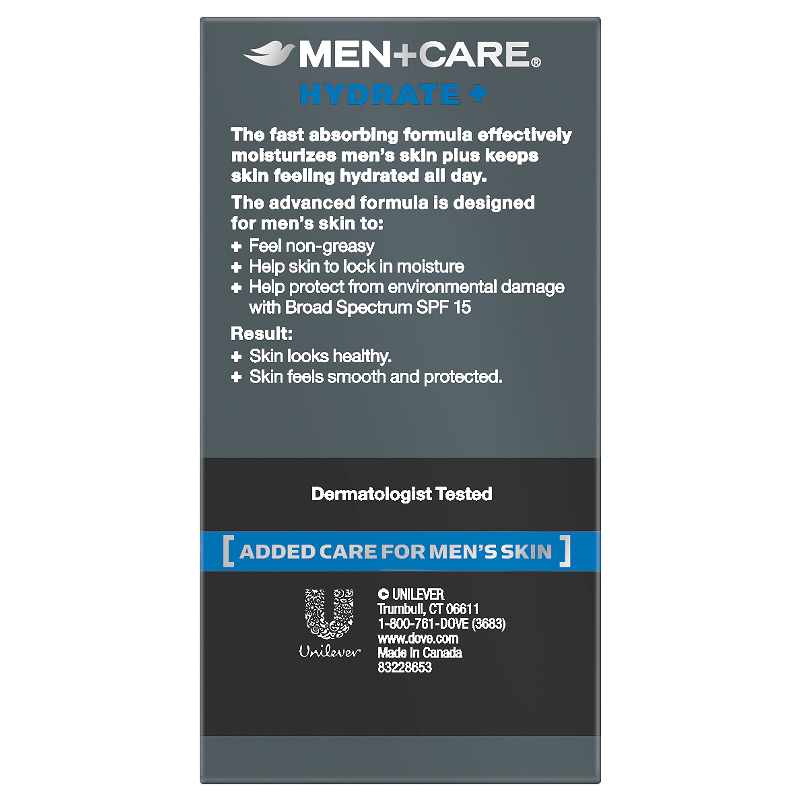 DOVE MEN + CARE Face Lotion, Hydrate+ 1.69 oz