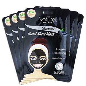 korean face mask sheet charcoal black facial mask for oily skin and pores 6 pack