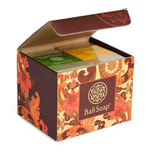 Bali Soap - Natural Soap Bar Orange Collection - Bath Soap for Women & Men - Handmade Soap Gift Set - Moisturizing Vegan Soap Bars - 6 pc Variety Exotic Pack, 3.5 Oz each