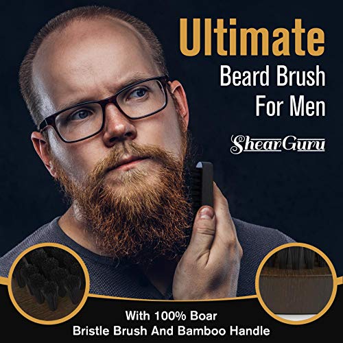 Natural Complete Care Beard Grooming Kit for Men– Brush Set 100% Boar Bristle Bamboo Brush, Handmade Wood Comb and Beard Oil Helps Softening & Conditioning Itchy beards Great GENTLEMEN'S Gift