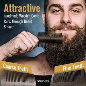 Natural Complete Care Beard Grooming Kit for Men– Brush Set 100% Boar Bristle Bamboo Brush, Handmade Wood Comb and Beard Oil Helps Softening & Conditioning Itchy beards Great GENTLEMEN'S Gift