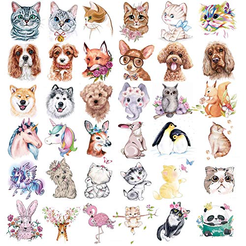 36 Sheets Animals Theme Temporary Tattoos for Kids, Animal Tattoos Featured Zoo Patterned Body Art Waterproof Temporary Tattoos Toddler Tattoos, Fake Waterproof Tattoos for Boys Girls