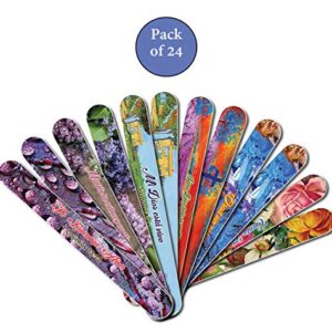 Spanish Christian Emery Board - Faith Hope Love (24-Pack) - 150/150 Grit Colorful Nail File - Nail Spa Party Favors Supplies - Stocking Stuffers Gift for Girls Women Kids Mom Girlfriend Christmas