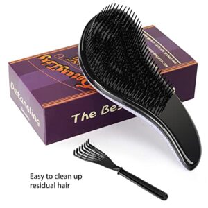 Detangling Brush - Detangling Hair Brush for Straight, Natural, Curly, Dry & Wet Hair, Professional No Pain Hair Brushes for Women, Girls and Kids (Leopard Print)