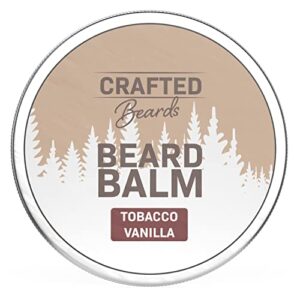 crafted beards – beard balm – beard wax – mustache wax – light hold – for a softer, smoother, moisturized beard – made with all-natural and organic ingredients – leave in conditioner (tobacco vanilla)