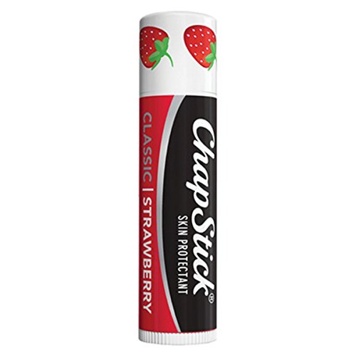 ChapStick Classic (1 Box of 12 Sticks, 12 Total Sticks, Strawberry Flavor) Skin Protectant Flavored Lip Balm Tube, 0.15 Ounce Each