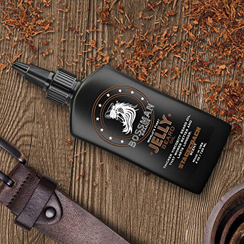 Bossman Beard Oil Jelly (4oz) - Beard Growth Softener, Moisturizer Lotion Gel with Natural Ingredients - Beard Growing Product (Stagecoach Scent)