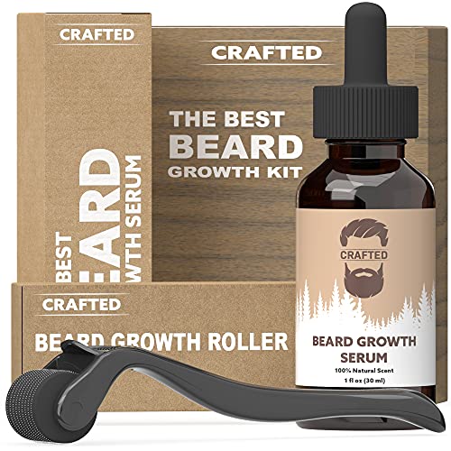 Beard Growth Kit - Hair Growth & Hair Serum - Beard Growth Oil and Beard Roller - Hair Growth for men - Stimulate Beard Growth with our Beard Serum and Growth Roller