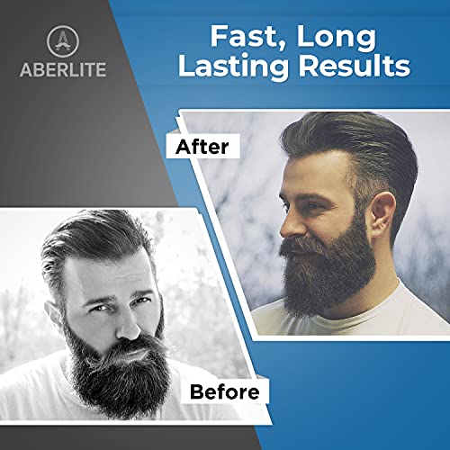 Aberlite EDC - Premium Beard Straightener Brush for Men - Professional Straightening Tool Heated Comb - Beard Kits for Men - Beard Kits Gift Sets Men - Beard Grooming Kit for Men Gift Set (Grey)