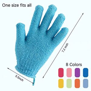 8 Pairs Exfoliating Bath Gloves - Exfoliating Gloves with Hanging Loops for Shower, Spa, Massage - Scrubs Exfoliator Mitt for Body, Face, Hand and Foot - Exfoliation Accessories for Men and Women