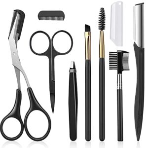 eyebrow razor eyebrow kit, senignol all-in-one eyebrow razors kit for women, eyebrow grooming set, eyebrow scissors with comb, tweezers and trimmer