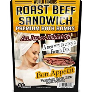 Roast Beef Sandwich Bath Bombs XL Root Beer Bath Bombs Luxury Bath Balls Funny Girlfriend Gags for Best Friends Bath and Body Gags for Men Funny Spa Gifts for Men Weird Gifts Au Jus French Dip