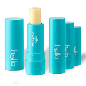 hello moisturizing vegan lip balm, sweet mint, beeswax free, petrolatum free, and parabens free, 0.15 ounce (pack of 4)