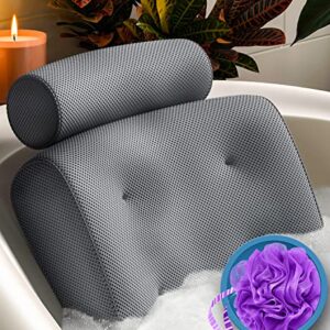 Everlasting Comfort Luxury Bath Pillow - Head, Neck, Back Support Cushion for Bathtub, Spa, Soaking