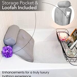 Everlasting Comfort Luxury Bath Pillow - Head, Neck, Back Support Cushion for Bathtub, Spa, Soaking