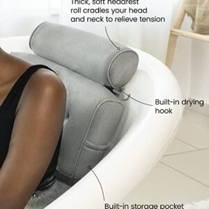 Everlasting Comfort Luxury Bath Pillow - Head, Neck, Back Support Cushion for Bathtub, Spa, Soaking