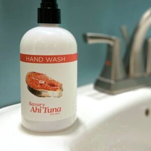 Prank Gift: Soap Dispenser - Savory Ahi Tuna by Prank-O, Funny Gift for Christmas or Birthday, Unique Bathroom Decor, Hilarious Housewarming Gift for Friends & Family, Novelty Gift