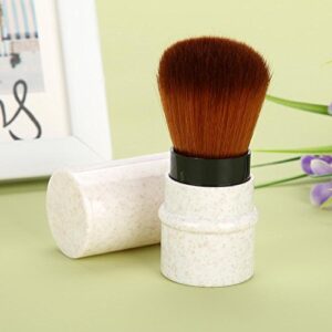 Makeup Brush for Blush, Powder, Foundation, Concealer Retractable Kabuki Cap with Recycled and Sustainable Materials Cruelty Free Synthetic Taklon Bristles Travel Cosmetic Brushes(Apricot)