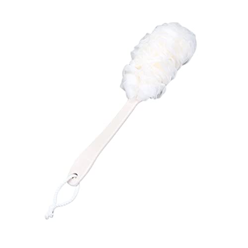 INGVY Dry Brushing Body Brush Long Handle Hanging Soft Mesh Back Body Bath Shower Scrubber Brush Sponge for Bathroom Shower Brush (Size : White)