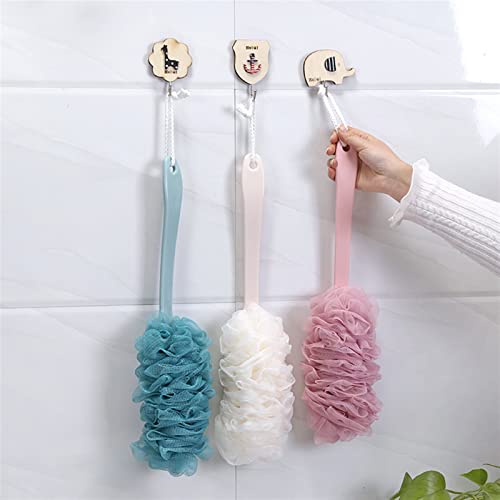 INGVY Dry Brushing Body Brush Long Handle Hanging Soft Mesh Back Body Bath Shower Scrubber Brush Sponge for Bathroom Shower Brush (Size : White)