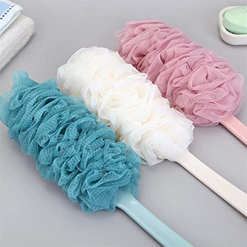 INGVY Dry Brushing Body Brush Long Handle Hanging Soft Mesh Back Body Bath Shower Scrubber Brush Sponge for Bathroom Shower Brush (Size : White)