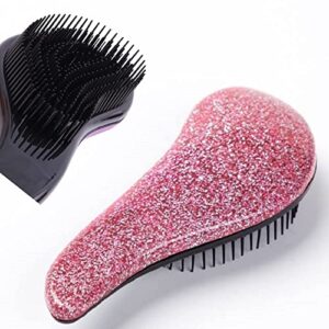 ol’art detangler brush for women, men, kids hair – glitter detangling hair brush for curly, natural, wet, dry, fine, curly, thick, straight hair. brush glides through tangles & knots painlessly, pink