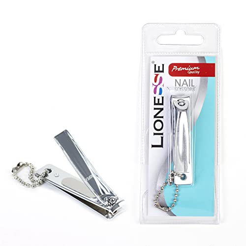 Nail Clipper by Lionesse - Fingernail Cutter Nail Tool for Men, Women, Seniors - Stainless Steel Curved Blade - Easy to Use